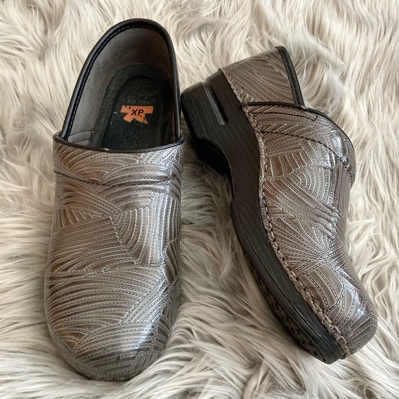 Dansko | Shoes | Dansko Pro Xp Dark Grey Textured Patent Leather Clogs ...